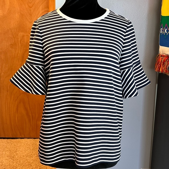 Draper James | Tops | Draper James Navy Blue And White Stripe Bell ...